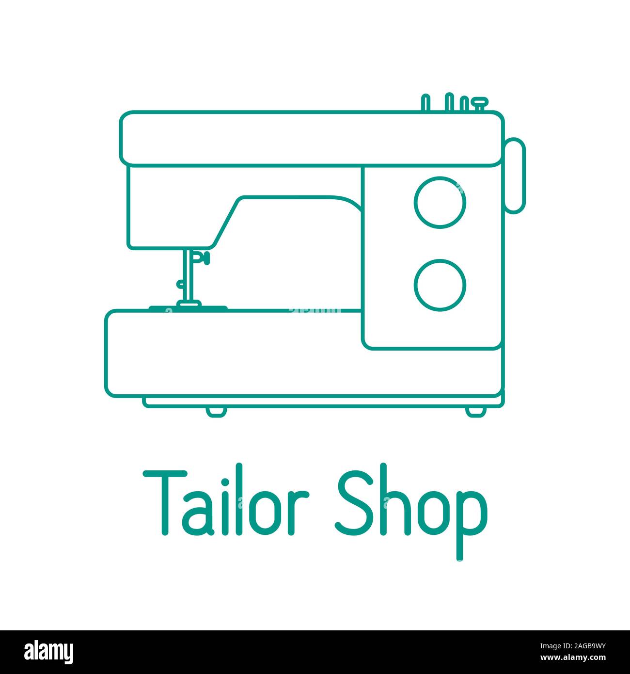 Vector illustration Sewing machine on white background Dressmaking ...