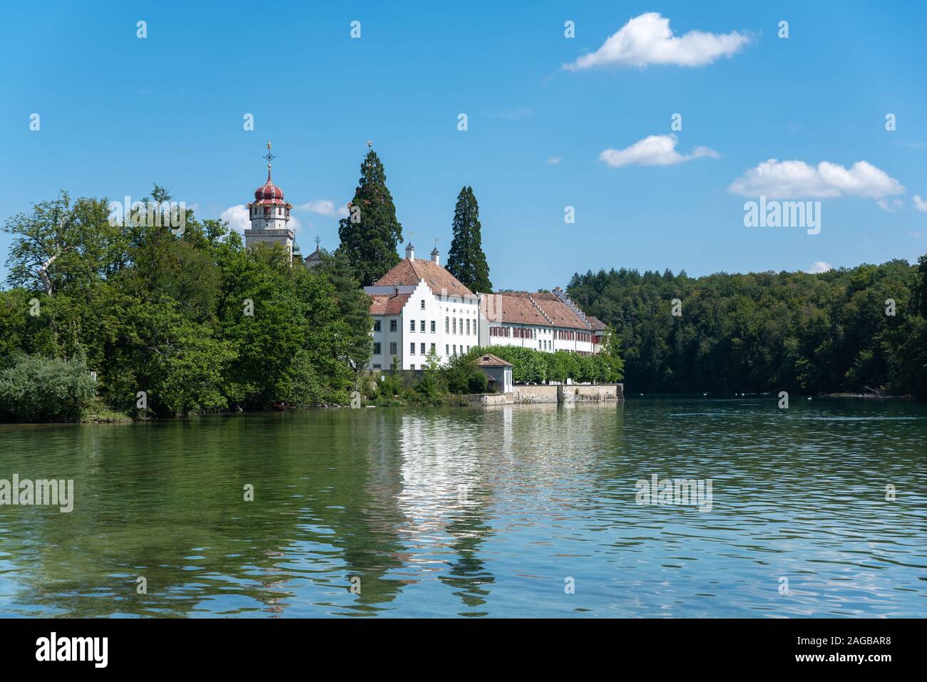 Switzerland rheinau benedictine monastery rhine hi-res stock ...