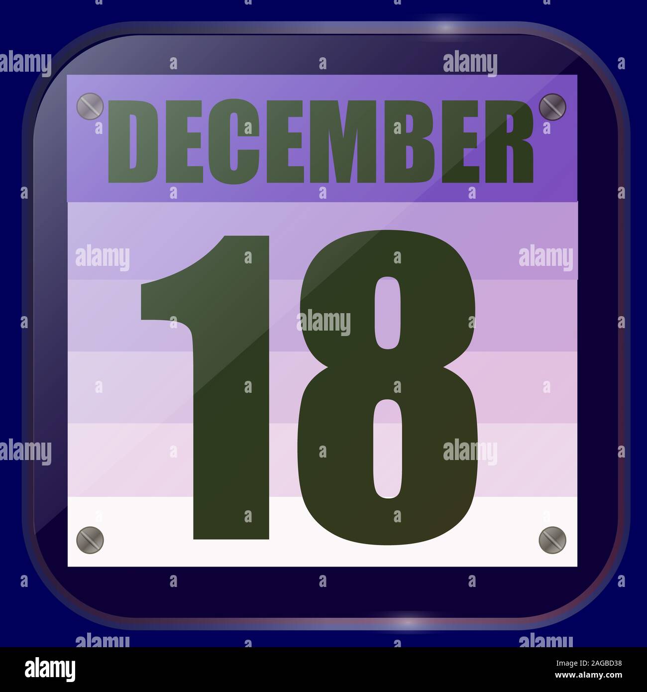 December 18 icon. For planning important day. Banner for holidays and ...