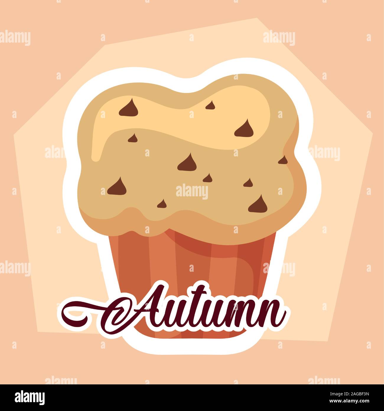 Muffin design, Autumn season nature ornament garden decoration and ...