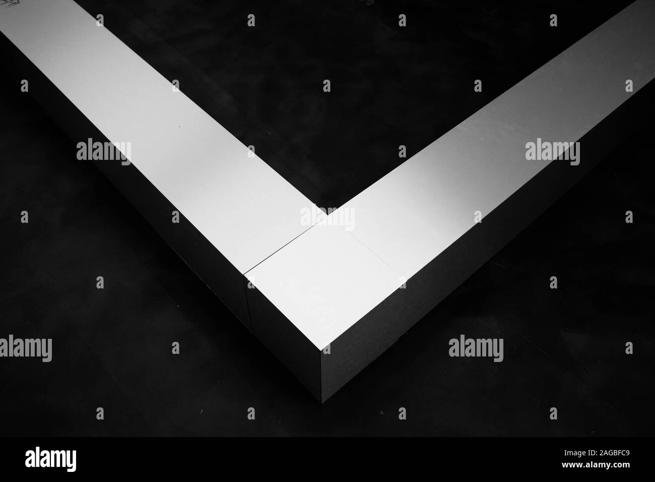 Greyscale high shot of a metallic angle of a modern structure on a ...