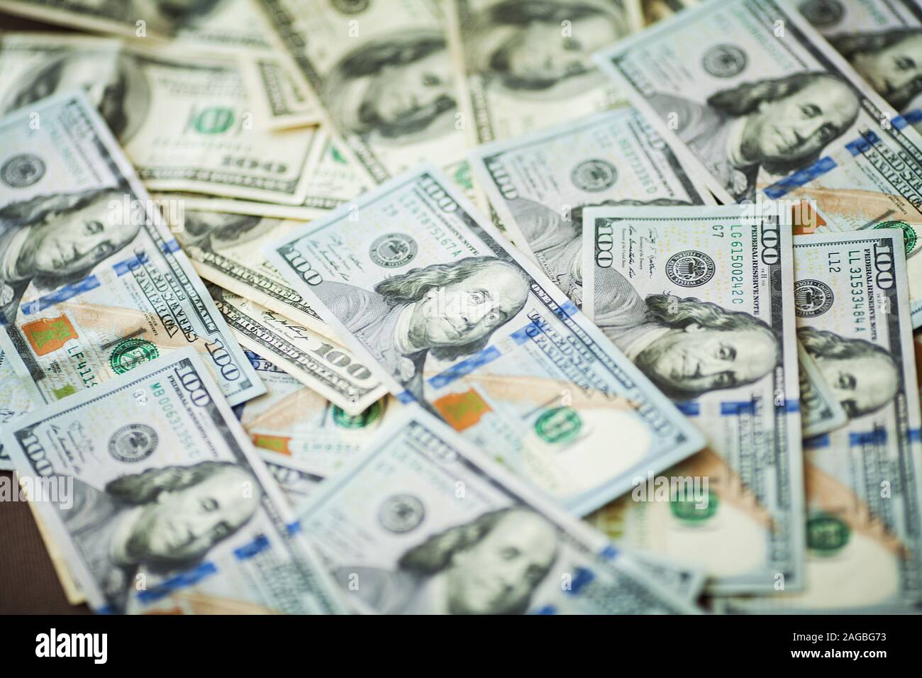 American money background texture bills of 100 american dollars Stock ...