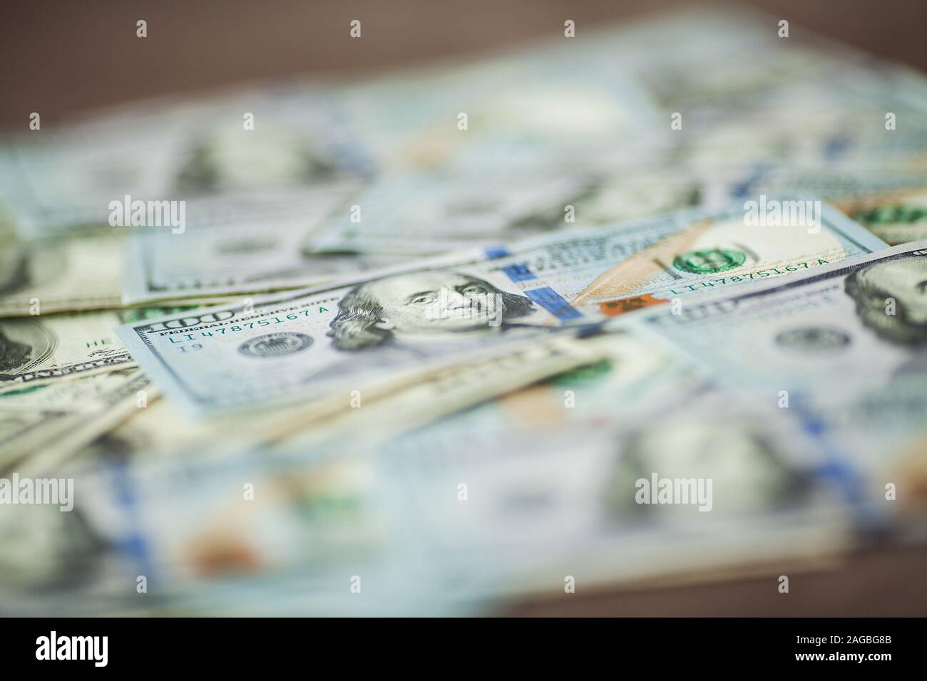 American money background texture bills of 100 american dollars Stock ...