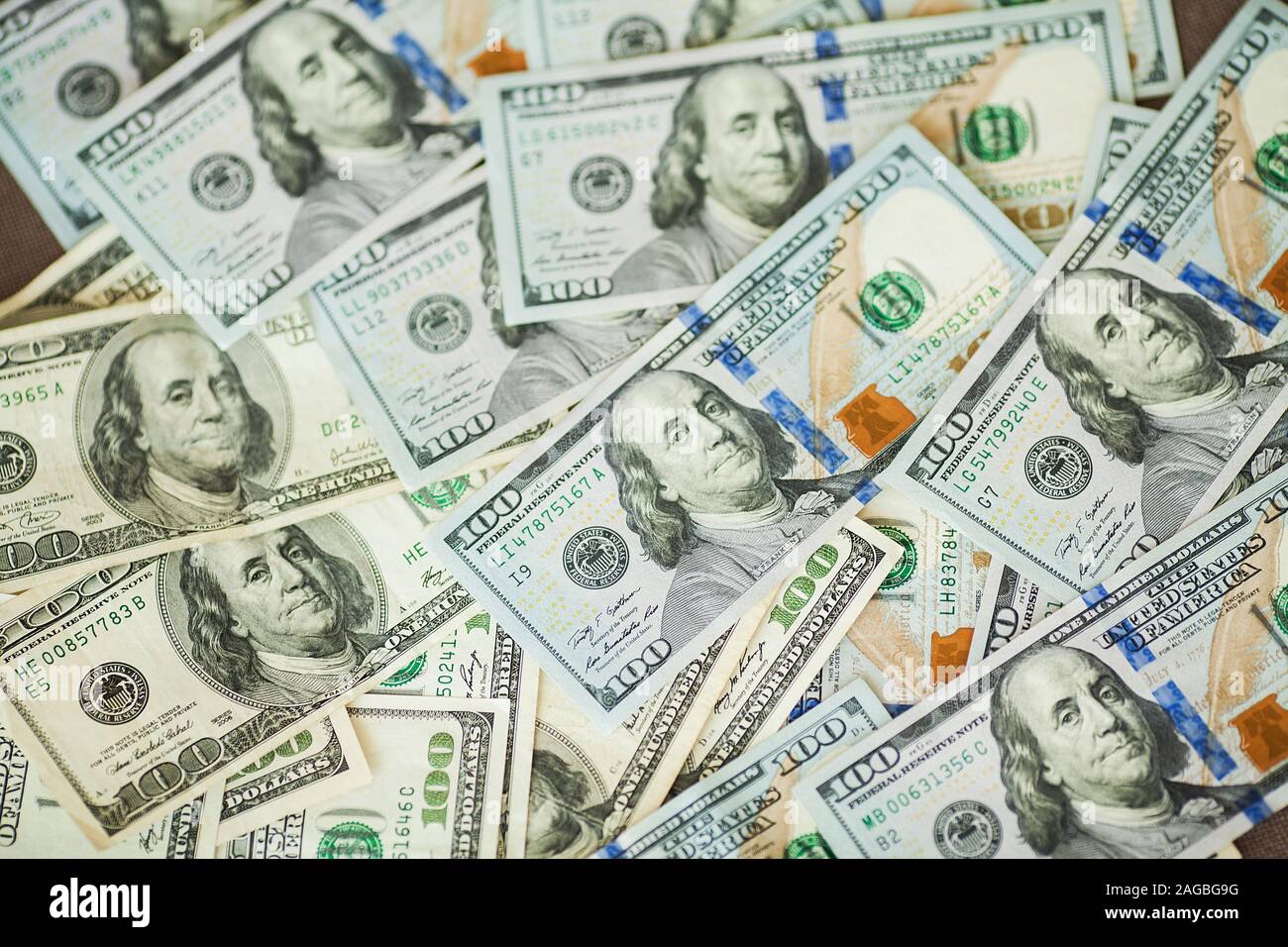 American money background texture bills of 100 american dollars Stock ...