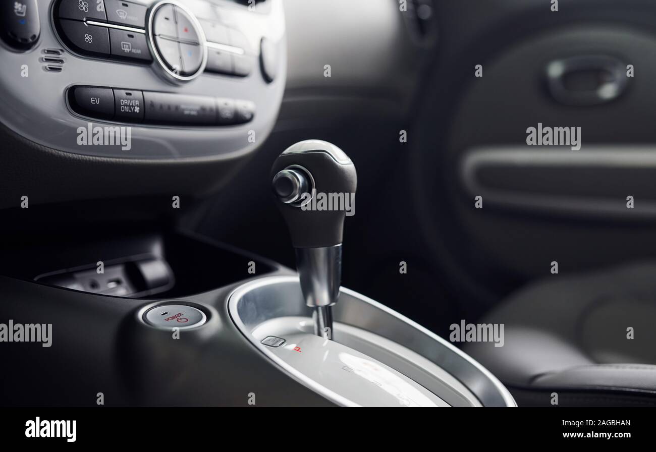 Close up view of new car's interior. Modern and luxury automobile Stock ...
