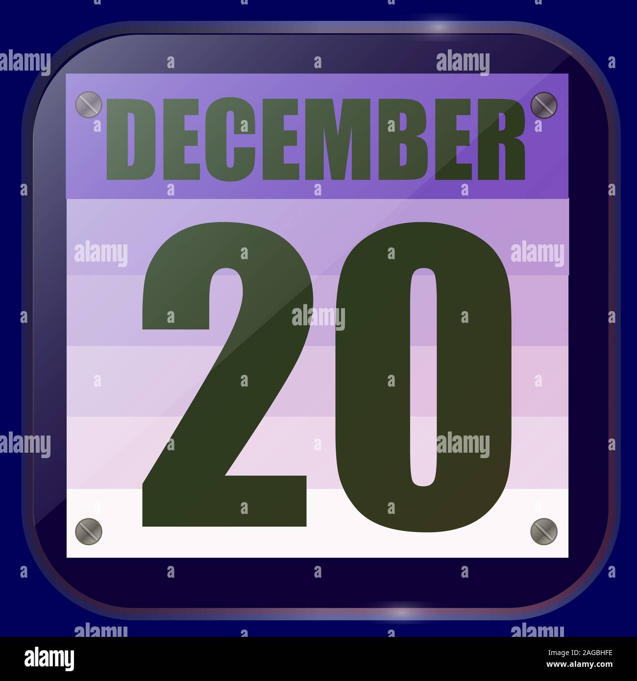 December 20 icon. For planning important day. Banner for holidays and ...