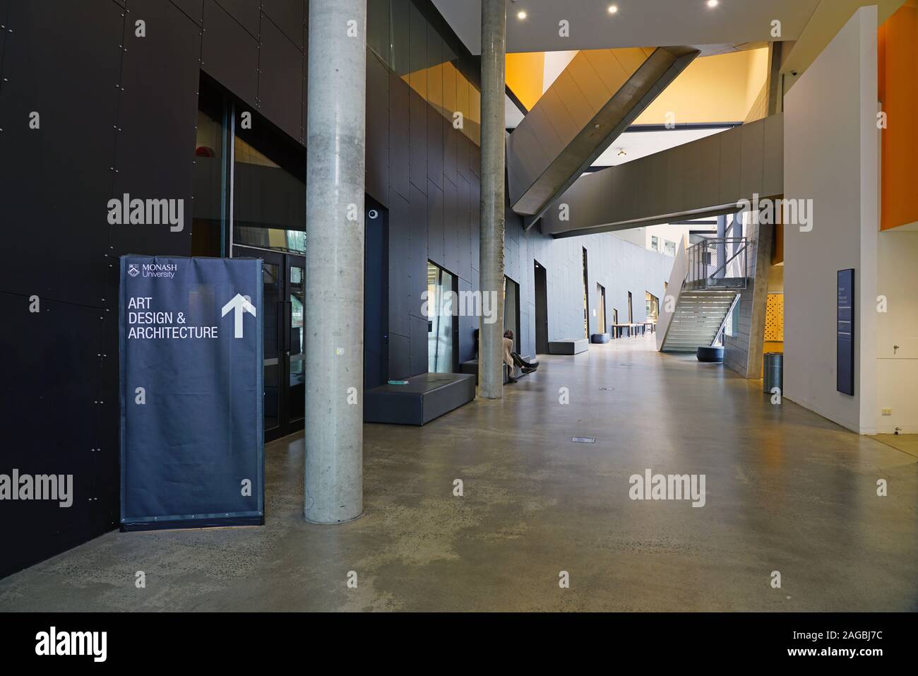 MELBOURNE, AUSTRALIA -17 JUL 2019- View of the campus of Monash ...