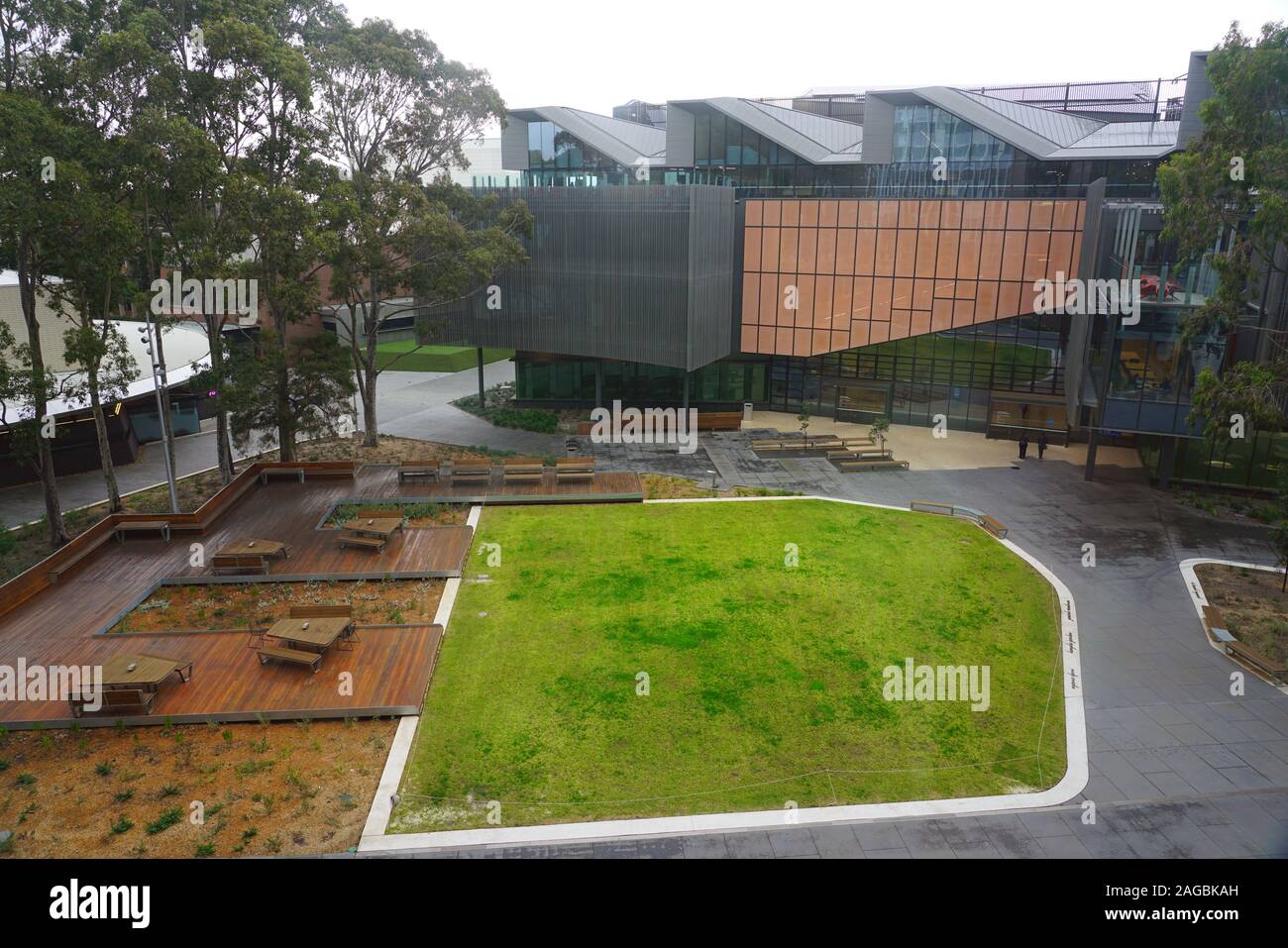 MELBOURNE, AUSTRALIA -17 JUL 2019- View of the campus of Monash ...