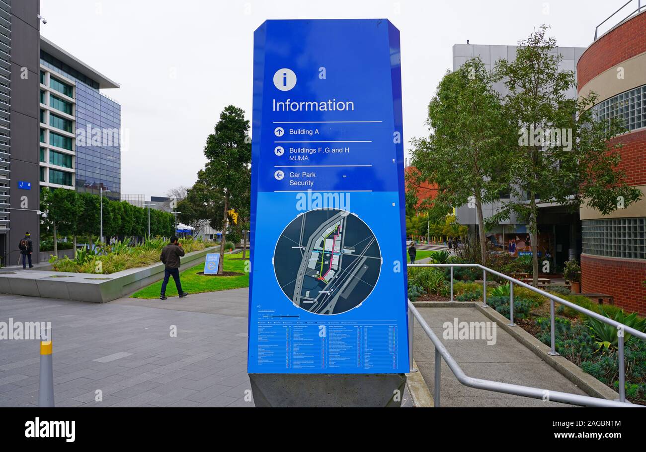 MELBOURNE, AUSTRALIA -17 JUL 2019- View of the campus of Monash ...