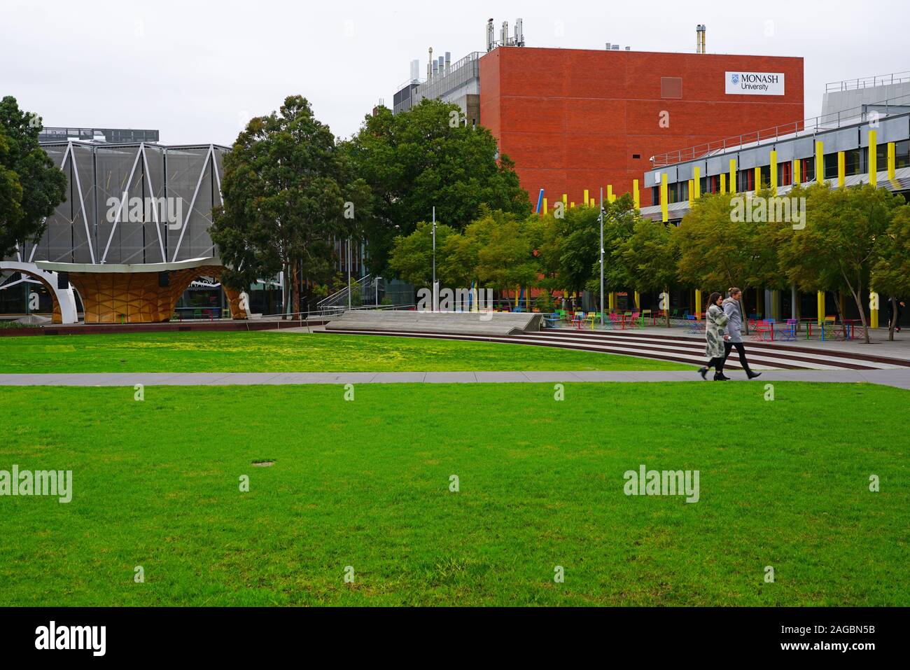 MELBOURNE, AUSTRALIA -17 JUL 2019- View of the campus of Monash ...