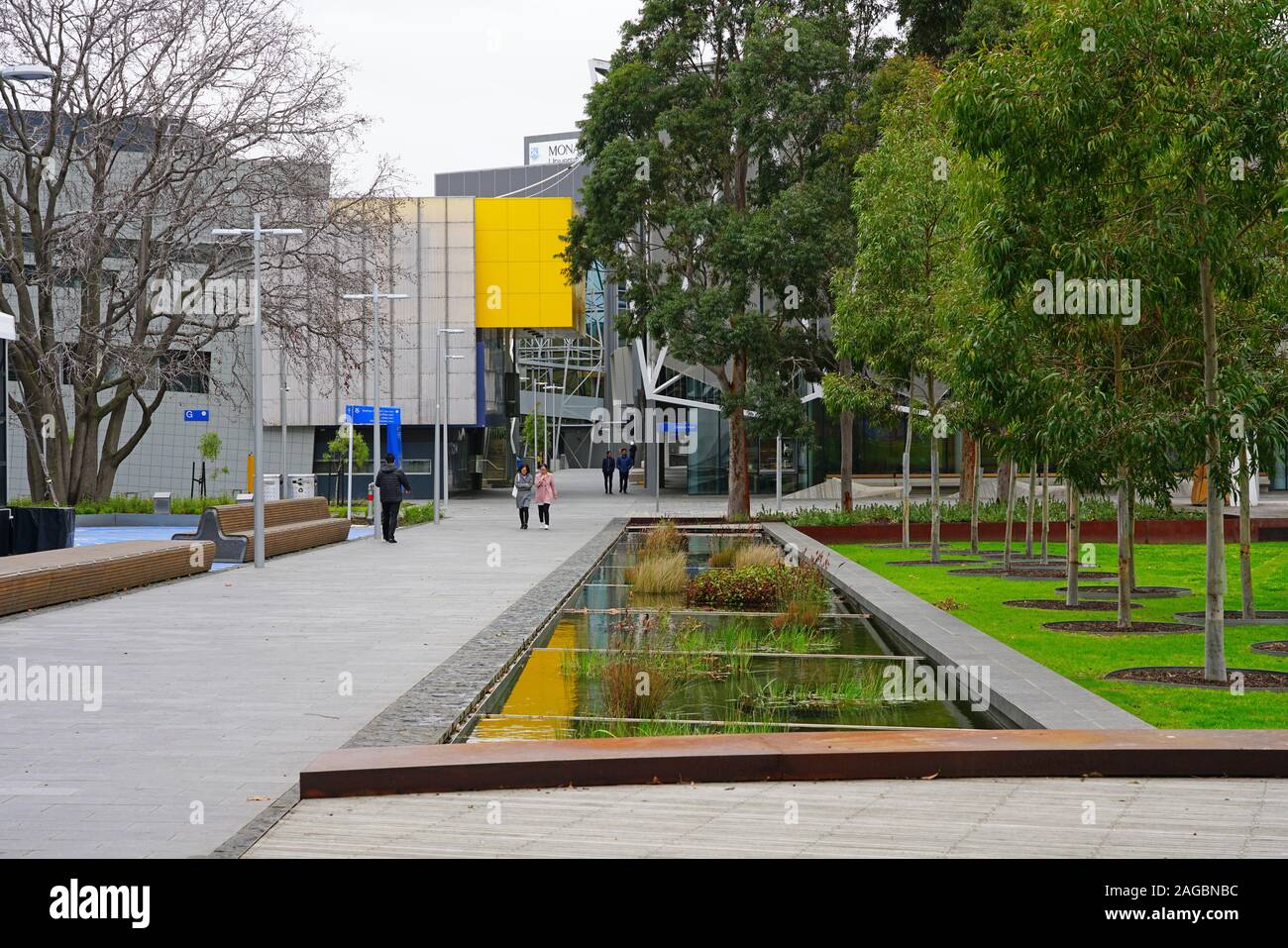 MELBOURNE, AUSTRALIA -17 JUL 2019- View of the campus of Monash ...