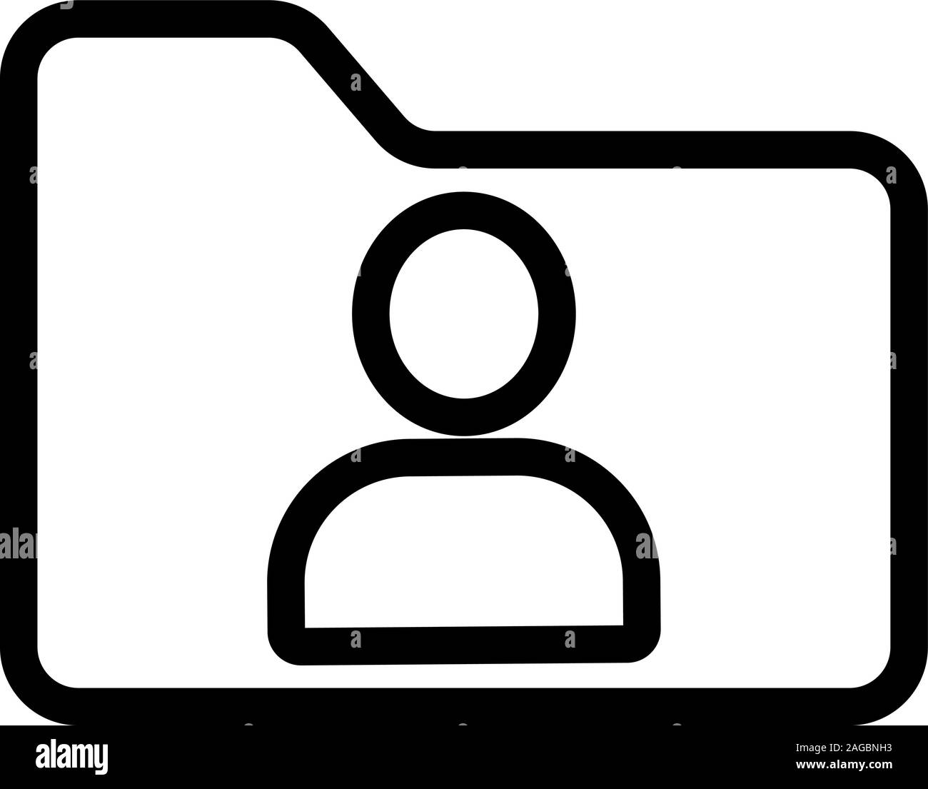 The user folder is an icon vector. Isolated contour symbol illustration ...