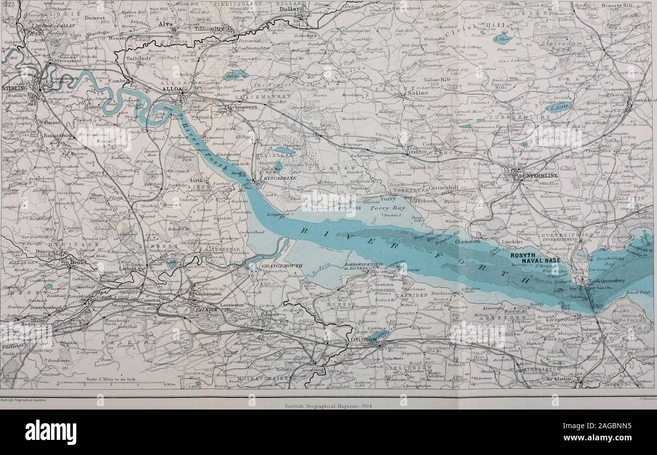. Scottish geographical magazine. MAP OF THE UPPER ESTUARY OF THE FORTH ...