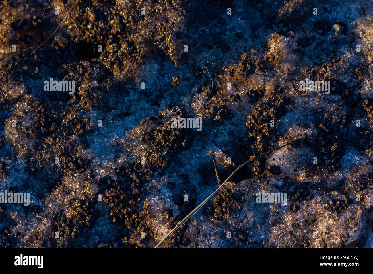 Cool background of muddy and frozen ground with interesting textures ...