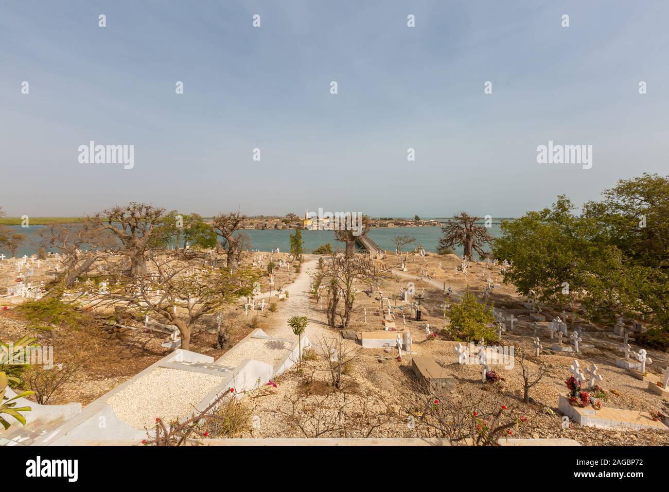 High angle shot of a cemetery on the beach captured in Senegal, Africa ...