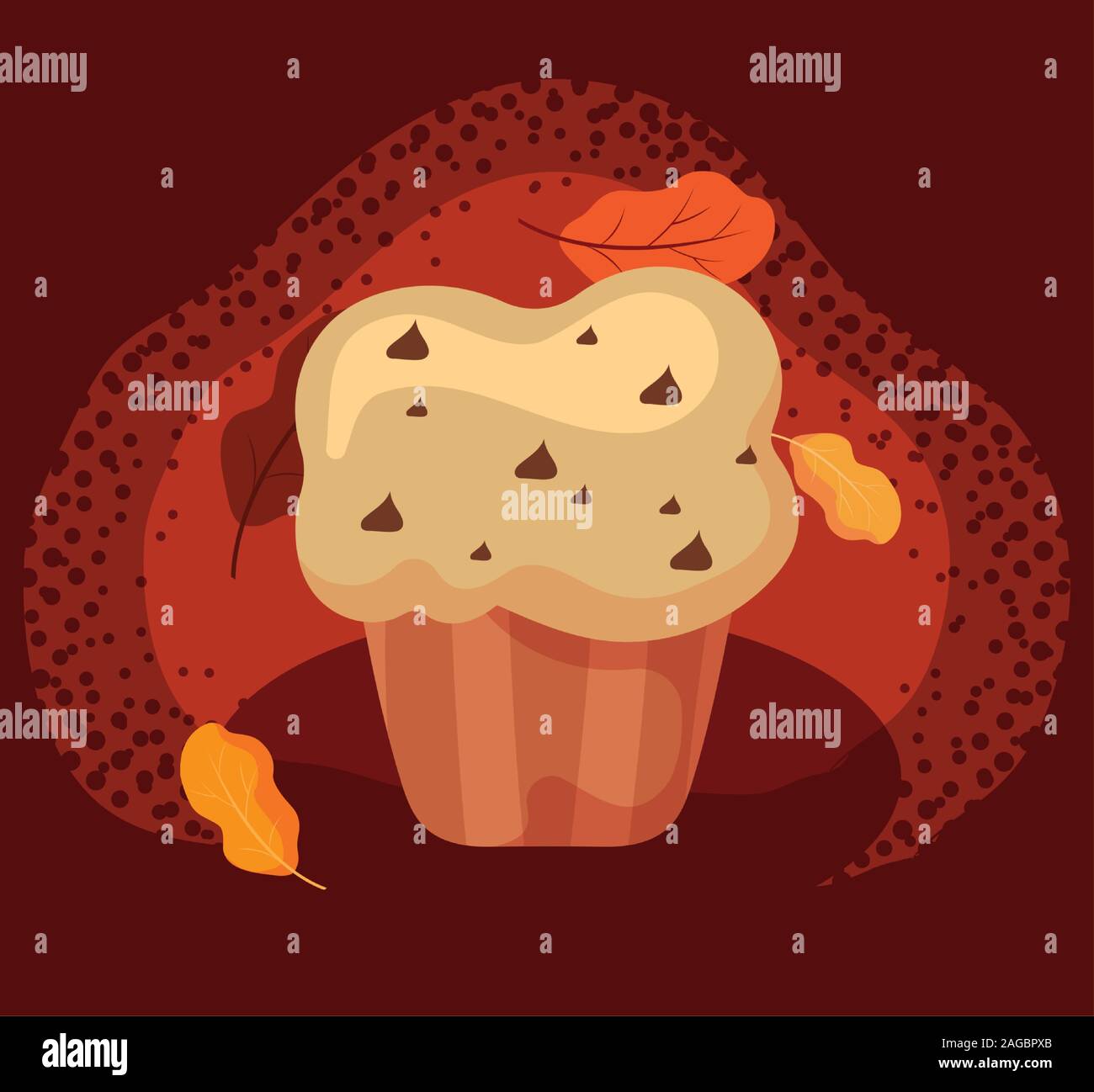 Muffin design, Autumn season nature ornament garden decoration and ...