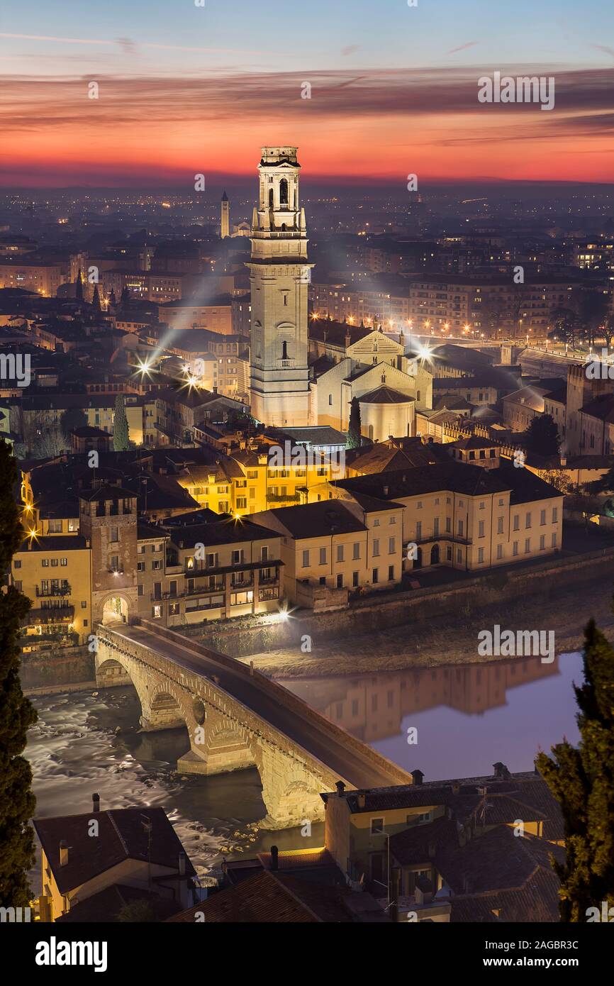 Amazing View Of Verona at sunset - Italy, Europe Stock Photo - Alamy