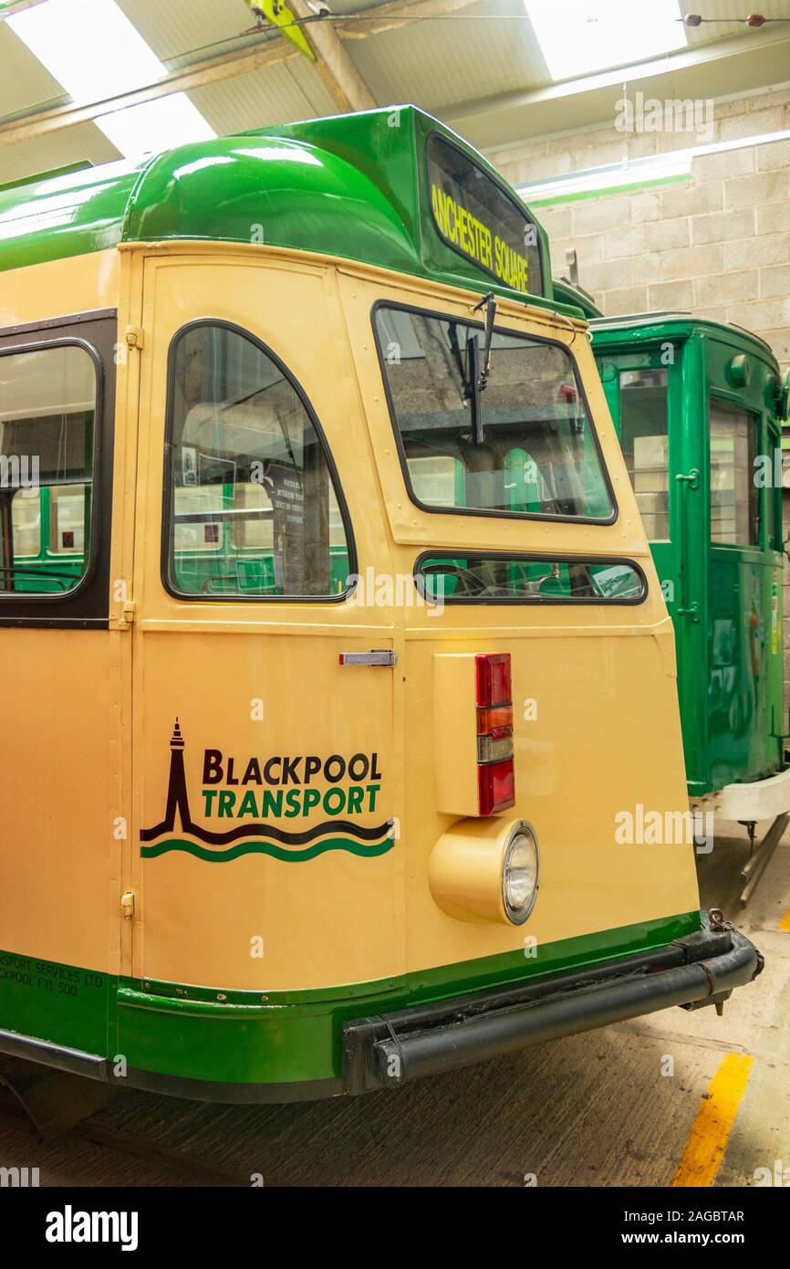 old Blackpool trolley bus at Crich tramway museum Derbyshire Stock ...