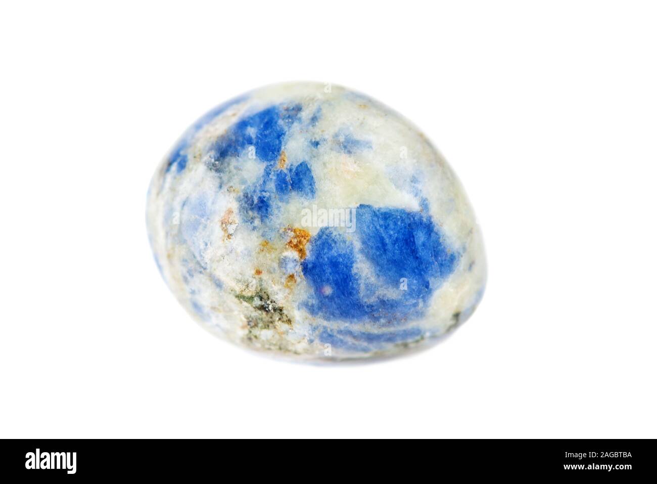 Blue and white natural stone Sodalite isolated on white background ...