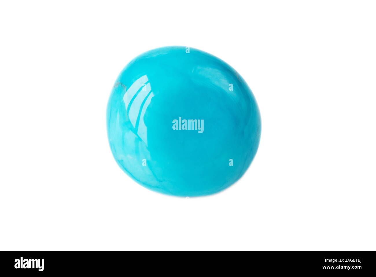 Artificial turquoise. Blue dyed howlite, semi-precious stone isolated ...