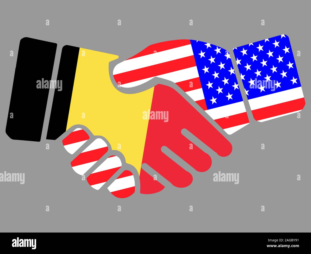 Belgium and USA flags Handshake vector Stock Vector Image & Art - Alamy