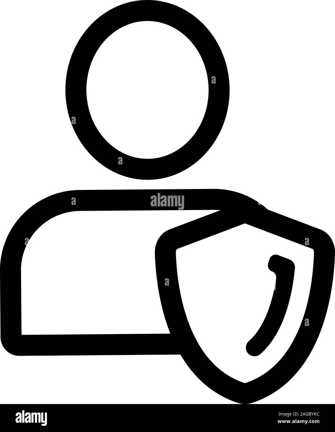 Protect the account icon vector. Isolated contour symbol illustration ...