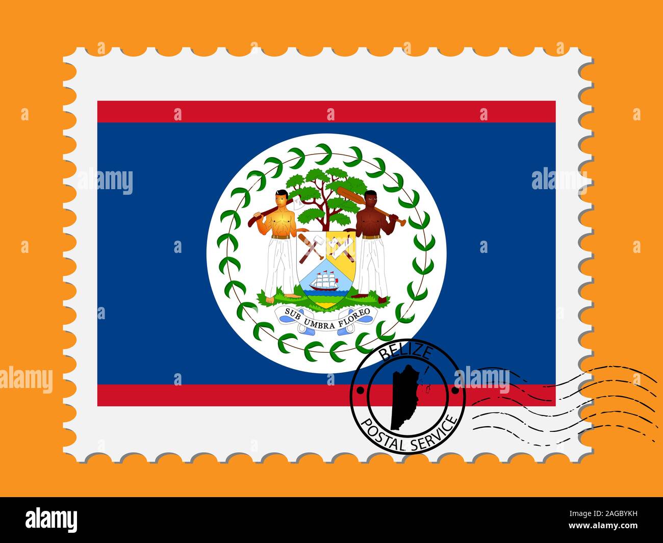 Belize Flag Postage Stamp Vector illustration Eps 10 Stock Vector Image ...