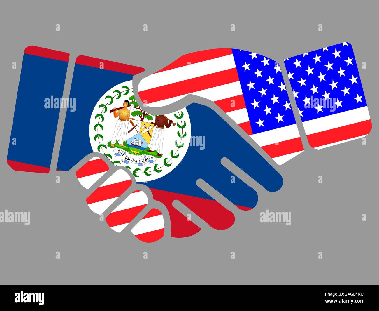 Belize and USA flags Handshake vector Stock Vector Image & Art - Alamy