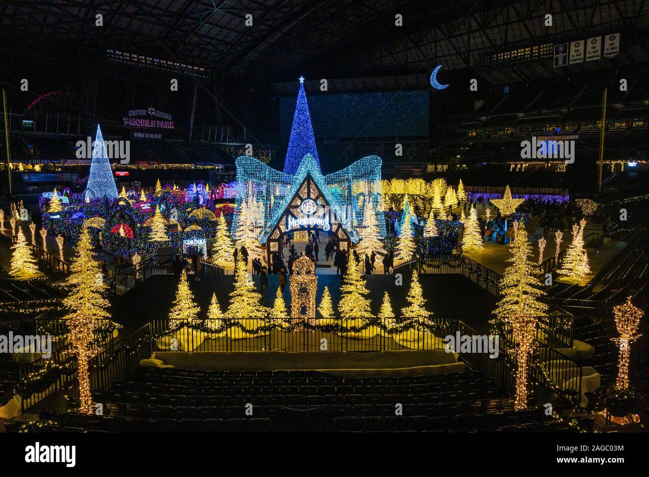 Entrance to Enchant Christmas at Seattle's T-Mobile Park. # ...