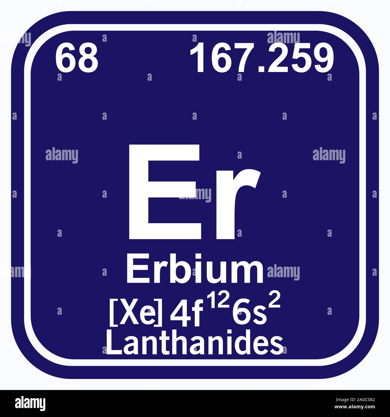 Erbium Periodic Table of the Elements Vector illustration eps 10 Stock ...
