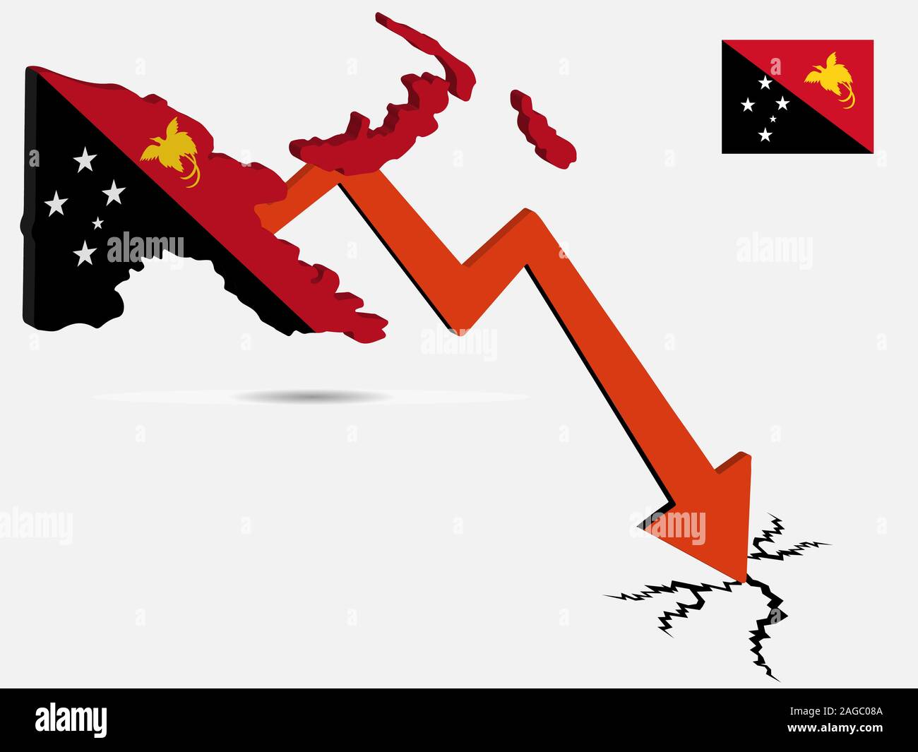 Papua New Guinea economic crisis vector illustration Eps 10 Stock ...
