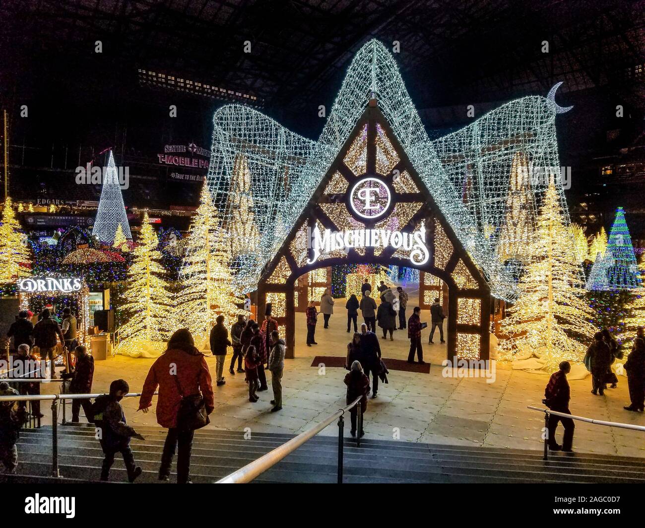 Entrance to Enchant Christmas at Seattle's T-Mobile Park. # ...