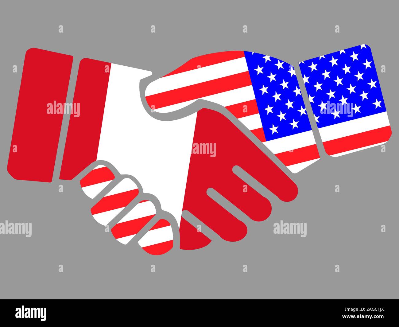 Peru and USA flags Handshake vector Stock Vector Image & Art - Alamy