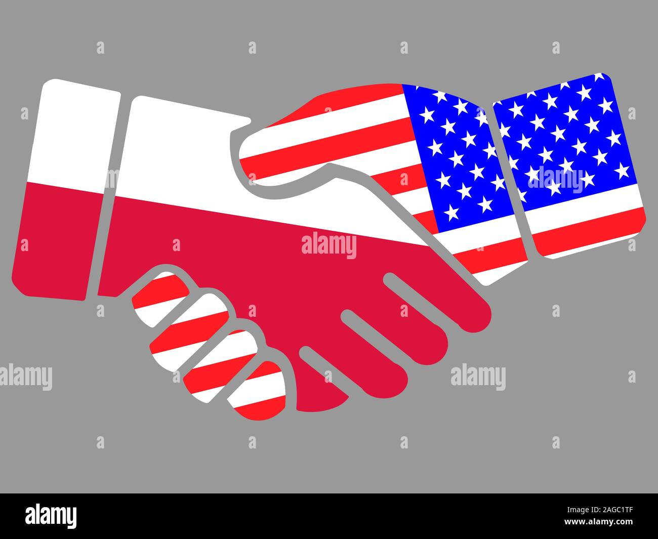 Poland and USA flags Handshake vector Stock Vector Image & Art - Alamy