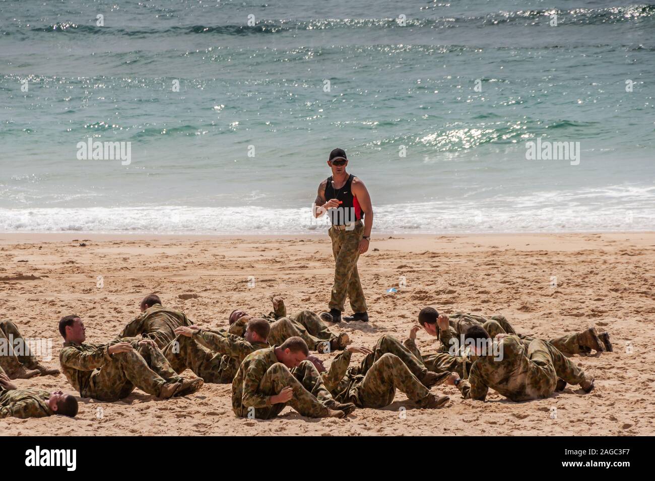 Newcastle, Australia - December 10, 2009: Group of camouflage clad ...
