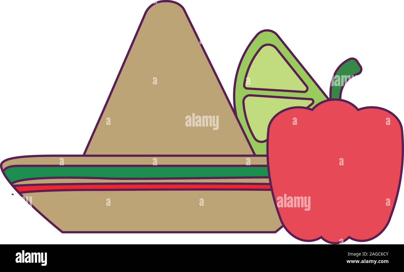 Mexican hat and pepper design, Mexico culture tourism landmark latin ...