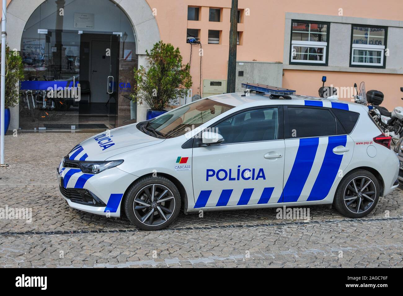 Police cars in Cascais Portugal Stock Photo - Alamy