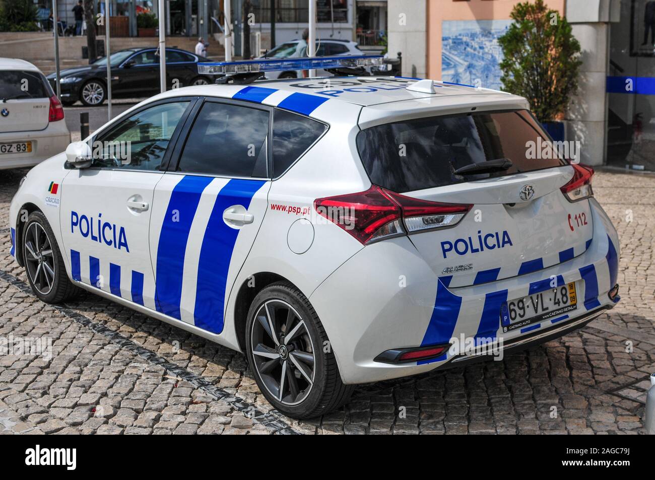 Police cars in Cascais Portugal Stock Photo - Alamy