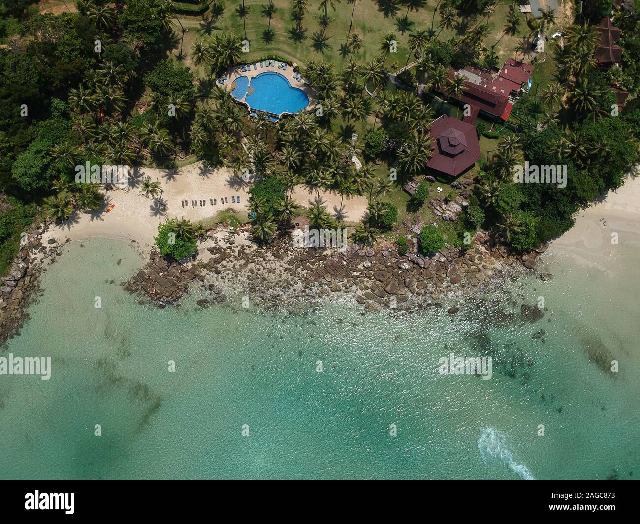 Garden tree sunset resort green tourist hi-res stock photography and ...