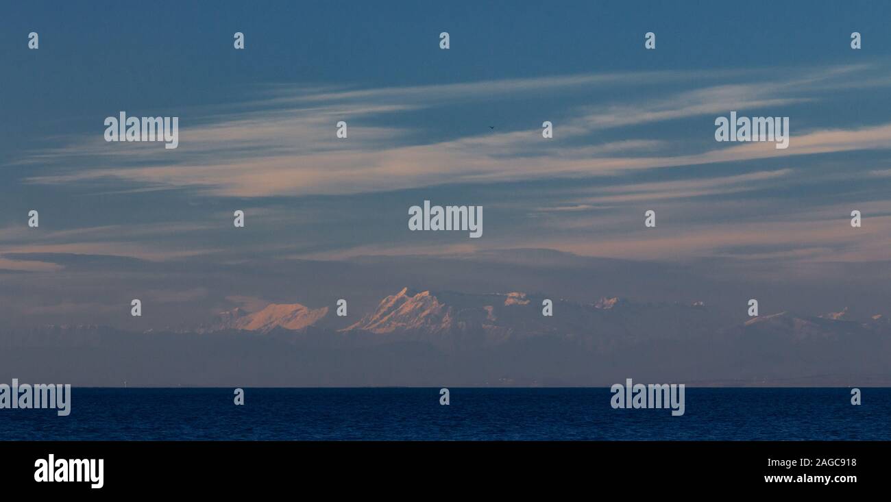 Panoramic shot of the Adriatic sea in Croatia during the sunset and the ...