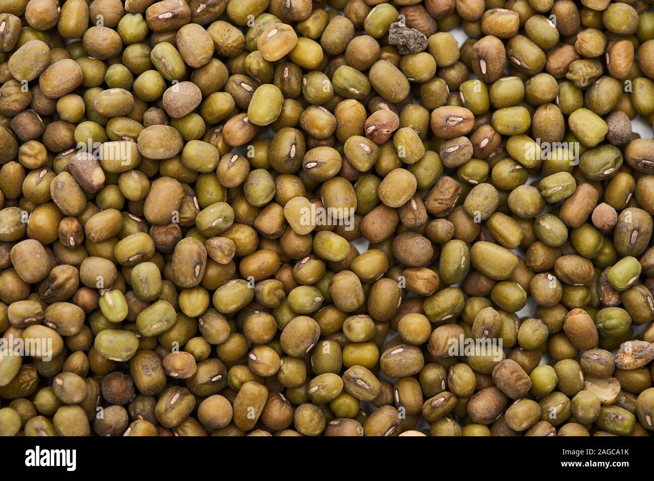 top view of uncooked green mung beans Stock Photo - Alamy