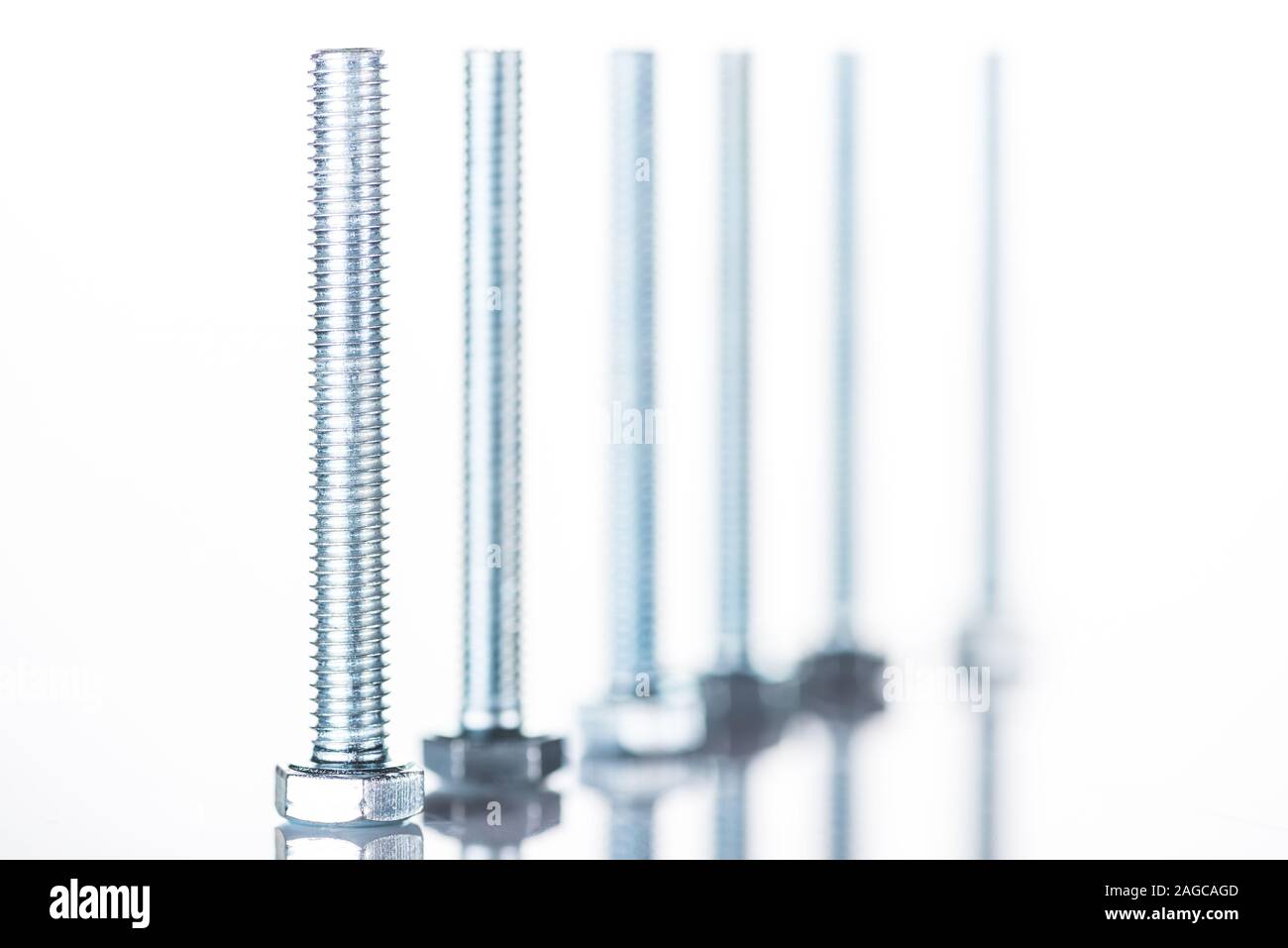close up view of shiny bolts isolated on white Stock Photo - Alamy