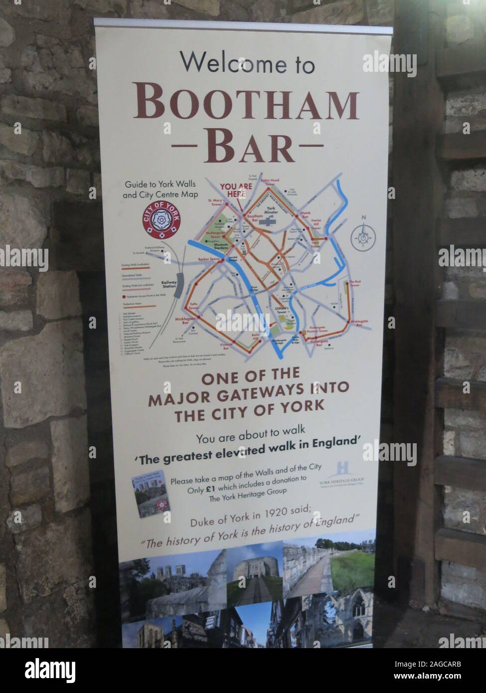 The entrance banner "Welcome to Bootham Bar - one of the major gateways ...