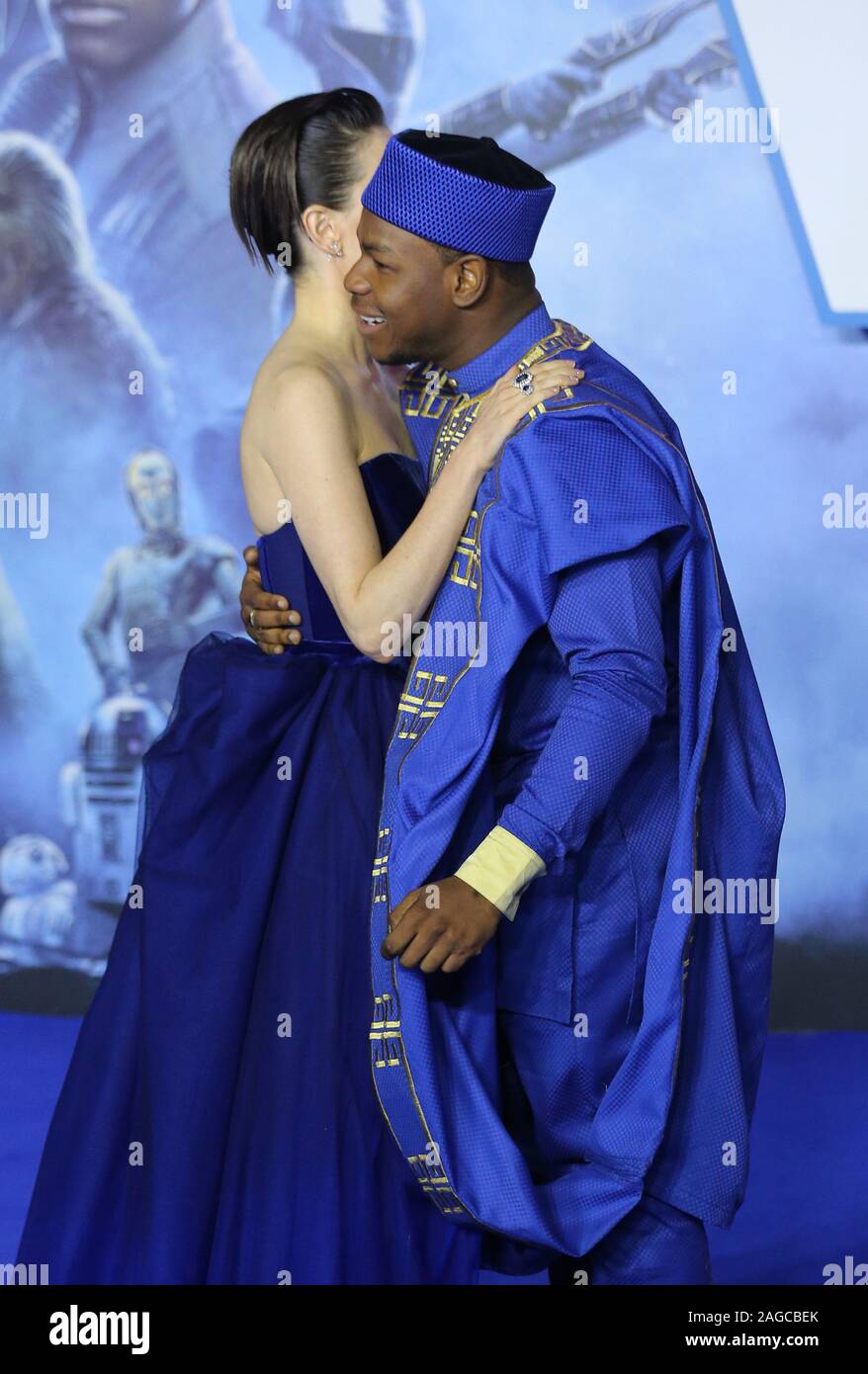 Daisy Ridley and John Boyega attending the premiere of Star Wars: The ...