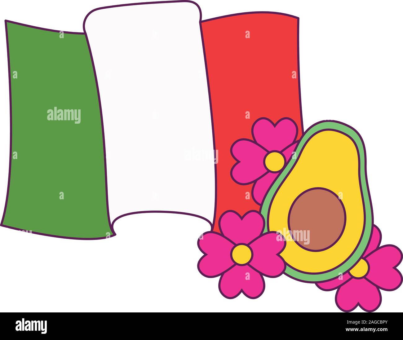 Mexican map and avocado design, Mexico culture tourism landmark latin ...