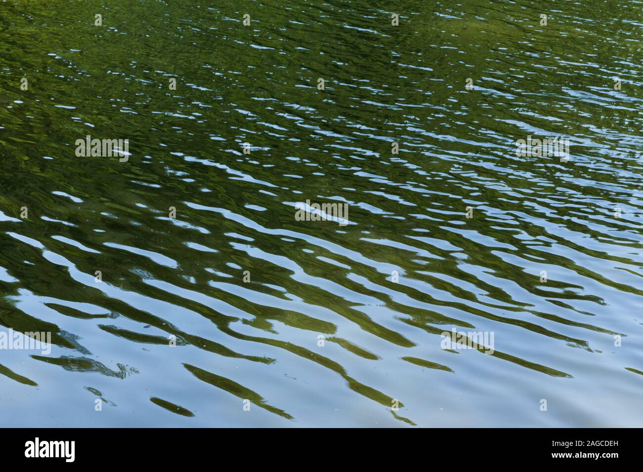 Beautiful shot of the dark water of a lake with traces left by the soft ...