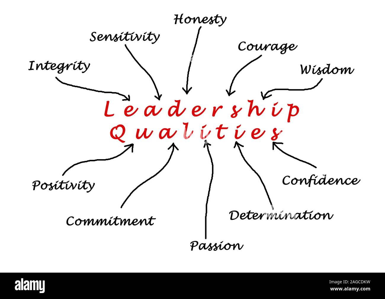 Diagram of leadership qualities Stock Photo - Alamy