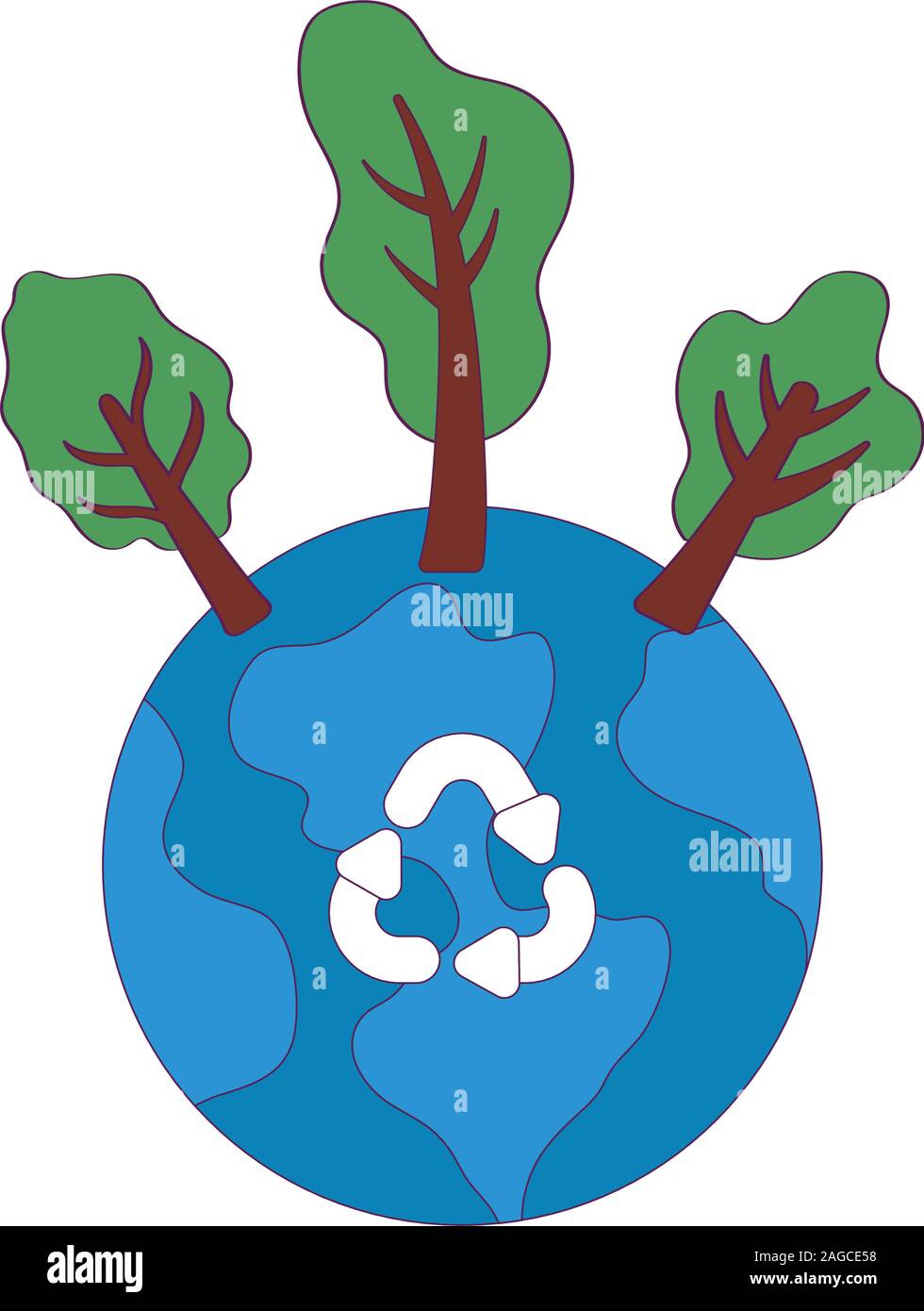 Recycle sign trees and world design, Ecology eco save green natural ...