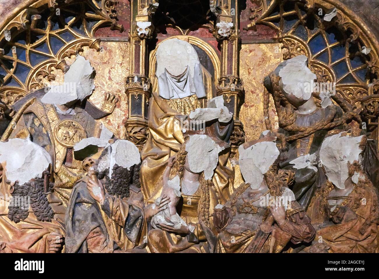 Altar piece in St. Martin's Cathedral or Dom Church in Utrecht The ...