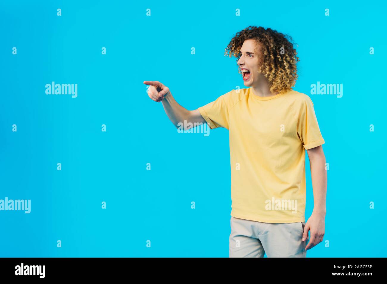 Angry guy yelling finger pointing hi-res stock photography and images ...